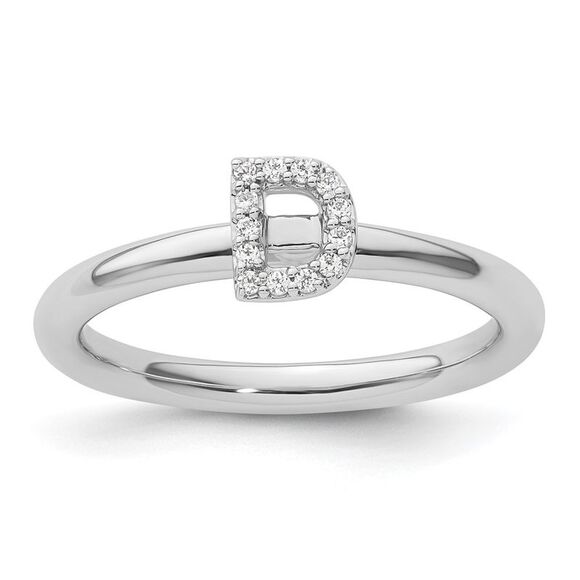 Kazi Luxury | Jewelry | Kazi Luxury 4k White Gold Stackable Diamond Initial D Ring | Poshmark
